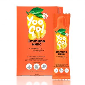 Yoo Gо! Immuno Mix (Limun-đumbir), prašak za pripremu napitka, 8 porcija po 10 g