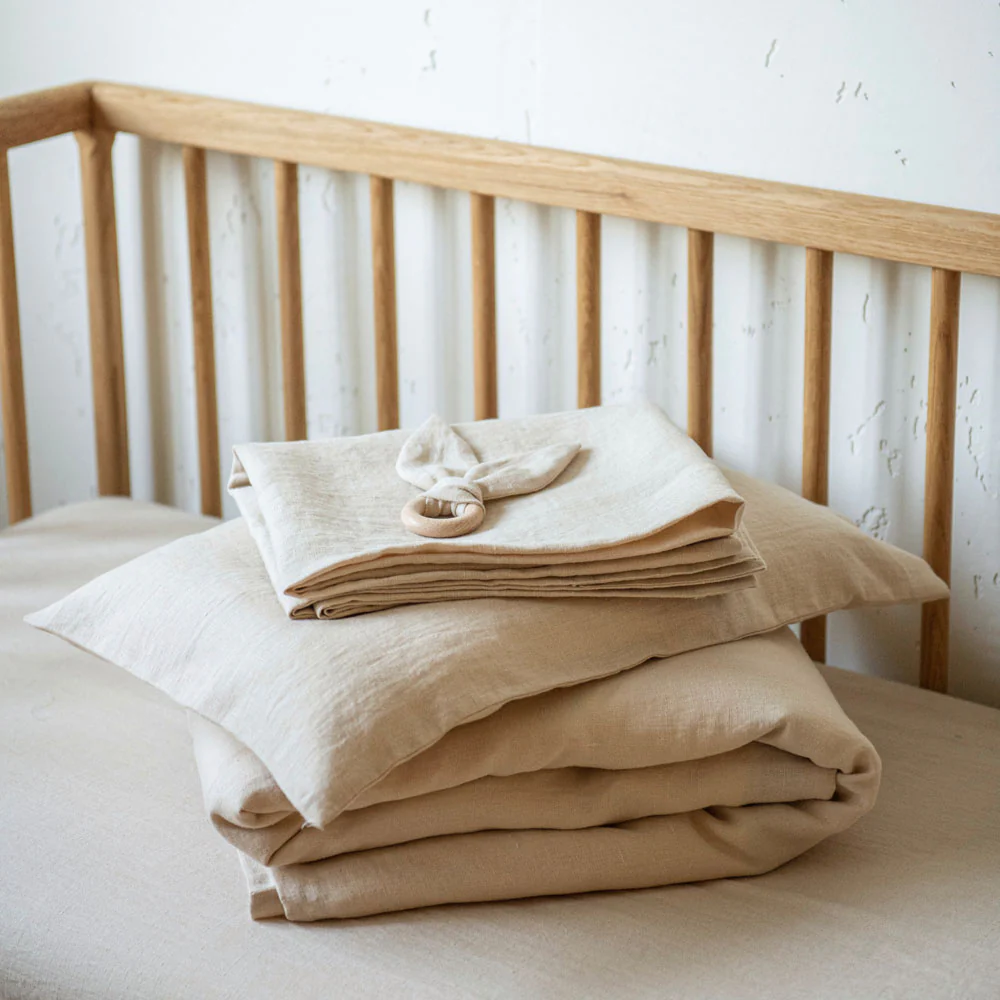 LINEN BABY BEDDING / ALL SEASON SET