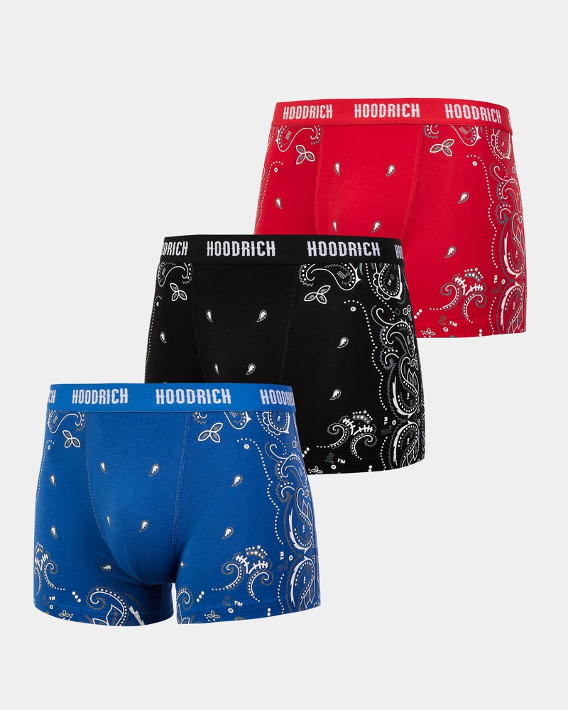 Hoodrich Boteh 3 Pack Muške Boxers Crne Crvene Plave Srbija | 20YQGPRUV