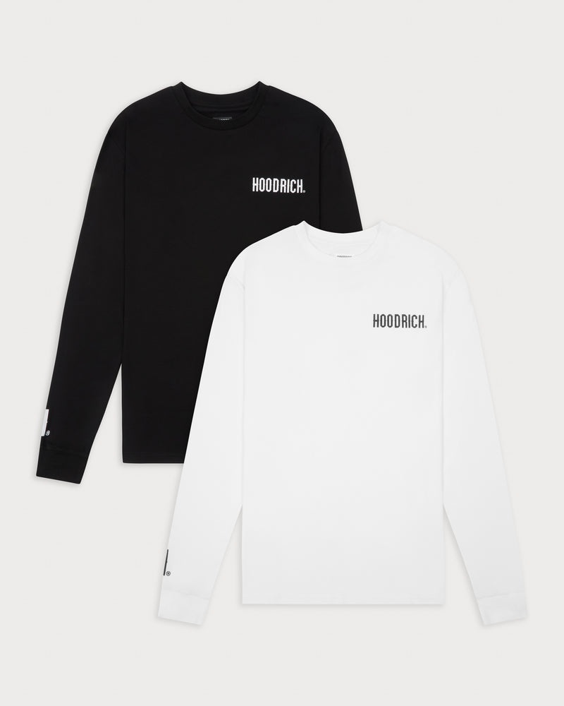 Hoodrich OG Core Long Sleeve 2 Pack Muške Majica Bijele Crne Srbija | 93BZDOYJL