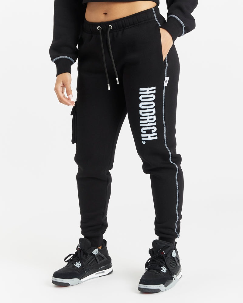 Hoodrich OG Distinct Slim Fit Ženske Jogger Pantalone Crne Bijele Plave Srbija | 62KXCJREA