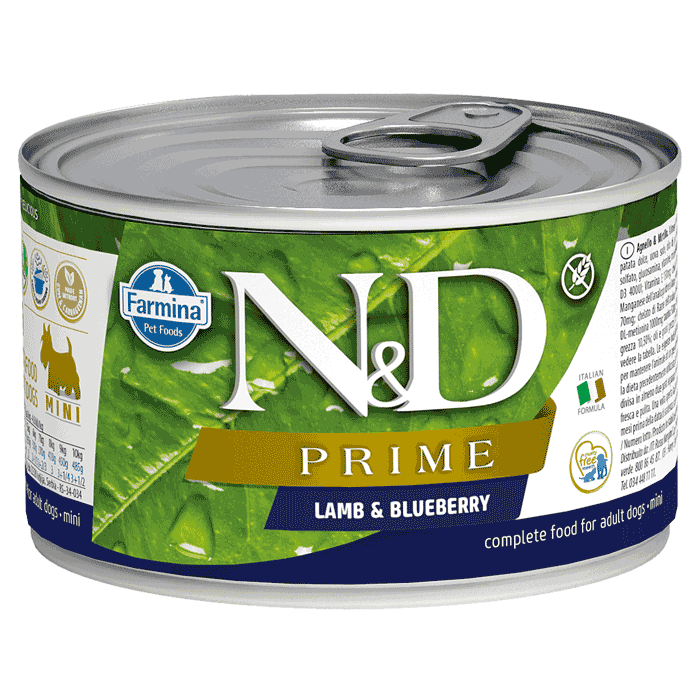 N&D Prime konzerva za pse Mini Adult, Jagnjetina i Borovnica, 140 g