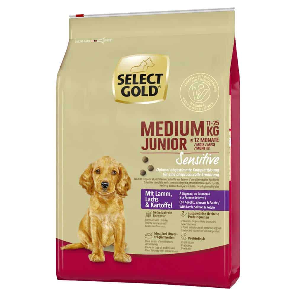 Select Gold Sensitive Medium Junior jagnjetina, losos i krompir, 12 kg