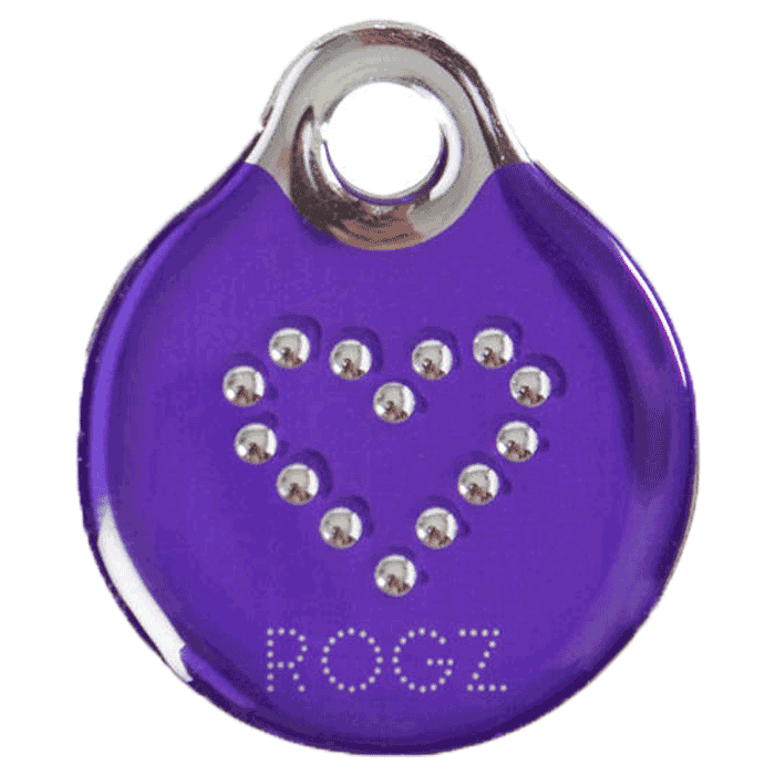 Rogz ID privezak za pse Purple Chrome