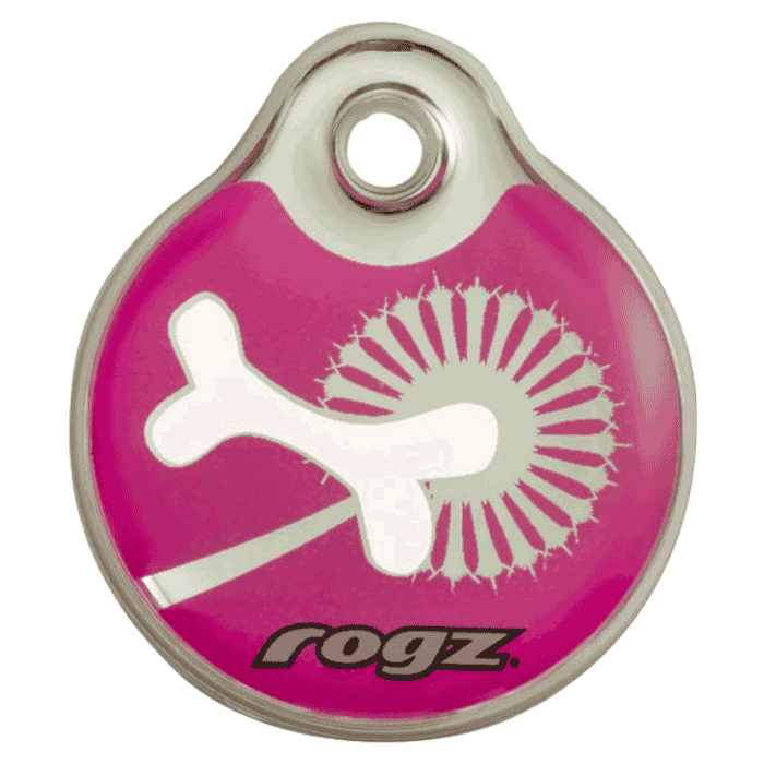 Rogz ID privezak za pse Pink Bone