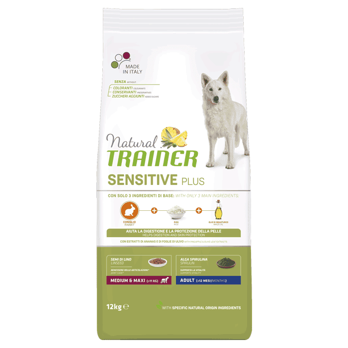 Trainer Medium/Maxi Adult Natural Sensitive Plus, Zečetina, 12 kg