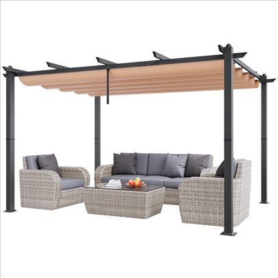 Paviljon pergola 2,96 x 3,95 x 2,3m Bež