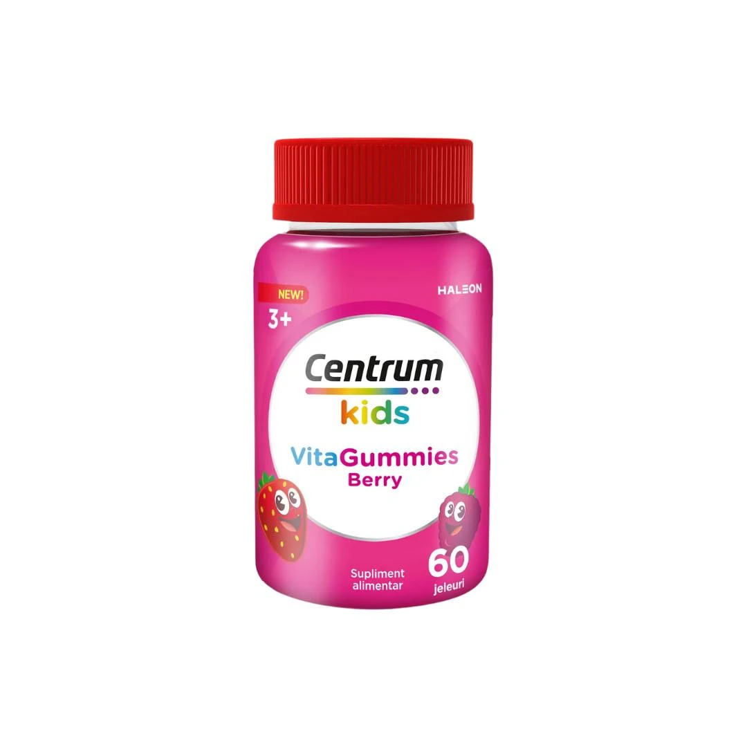 Centrum® KIDS VitaGummies Berry 3+ 60 Tableta za Žvakanje Gumene Bombone sa Multivitaminima i Mineralima sa Ukusom Maline i Jagode