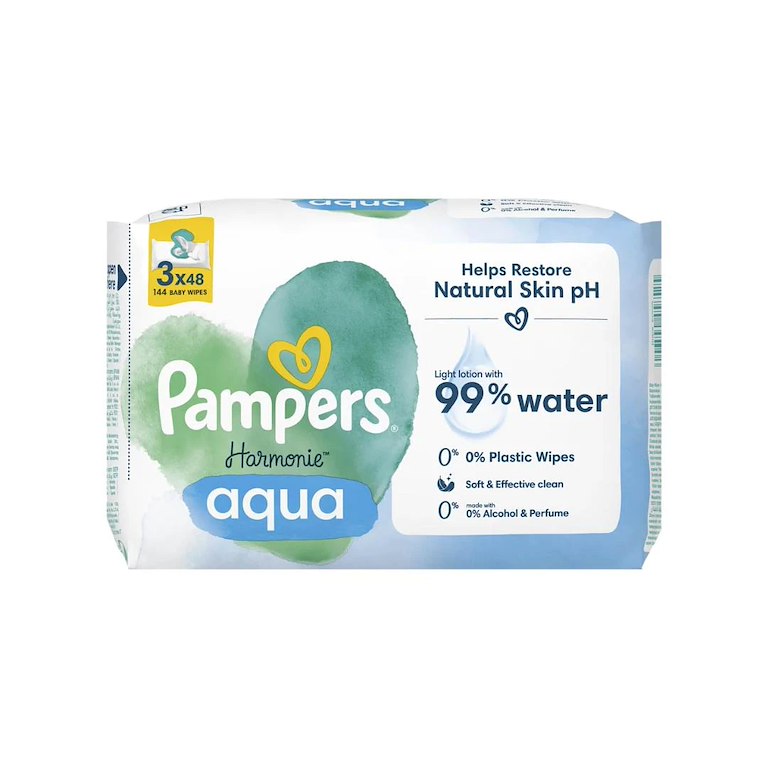 Pampers® Vlažne Maramice Harmonie Aqua Pure 3x48