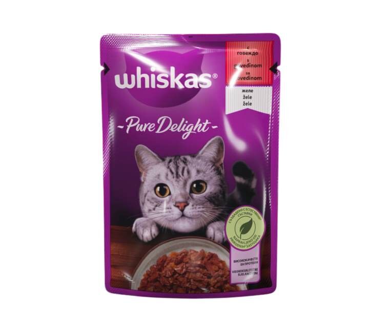 WHISKAS KESICA PURE DELIGHT GOVEDINA 85G