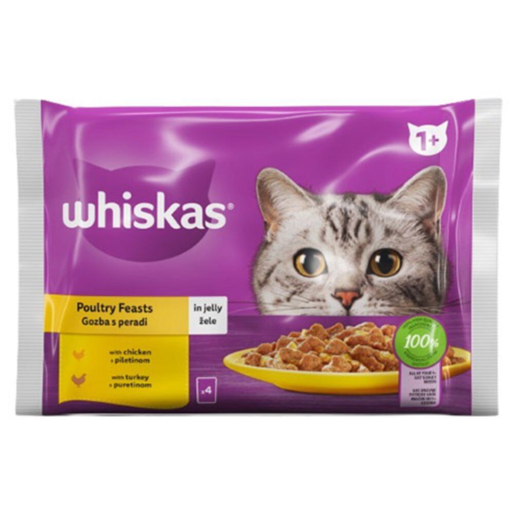 WHISKAS KESICE ZA MAČKE PILETINA I ĆURETINA 4X 85 GR