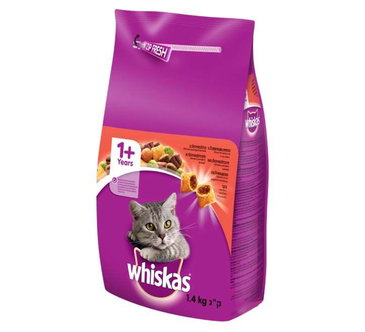 WHISKAS SUVA HRANA ZA MAČKE GOVEDINA 1,4 KG
