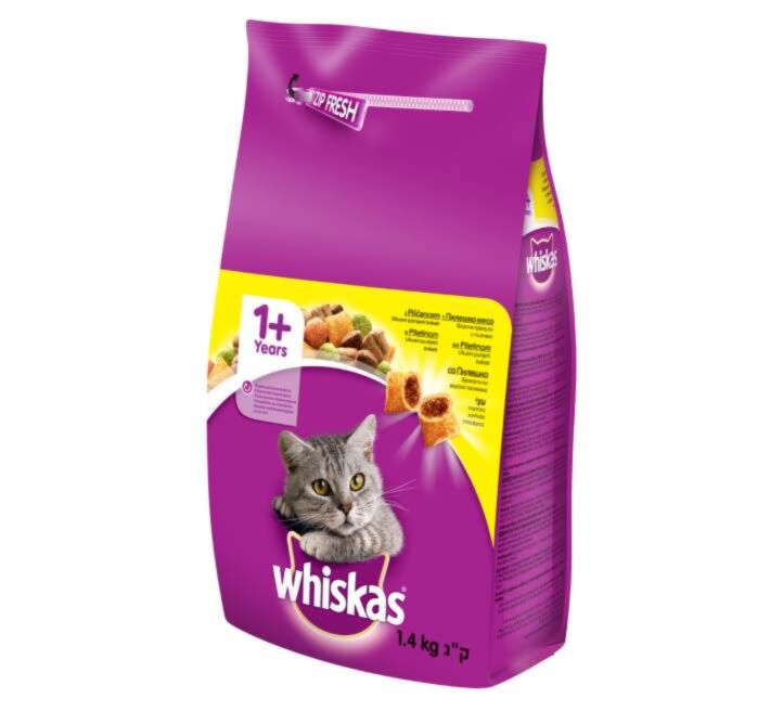 WHISKAS SUVA HRANA ZA MAČKE PILETINA 1,4 KG