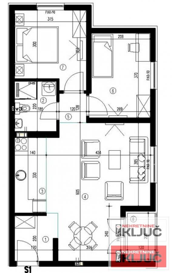 ADICE, 58m2, Trosoban sa pdv