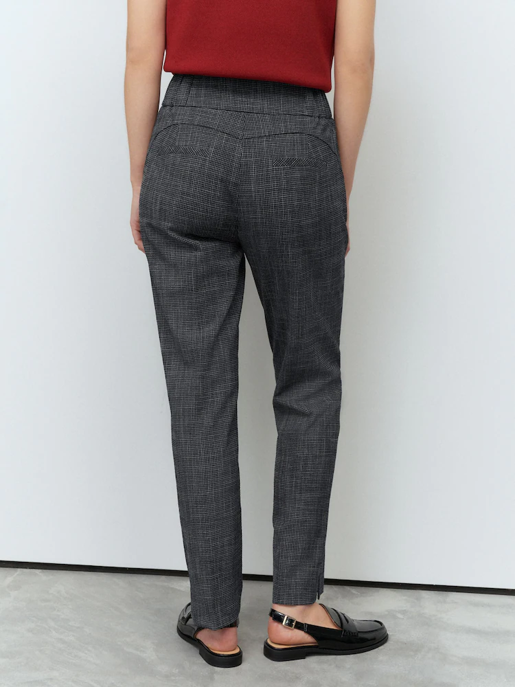 Grey - Checked Donji veš za oblikovanje figure Elegantno krojen Slim Pantalone