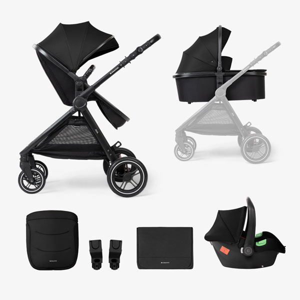 Kikka Boo Kolica za bebe Ava 3in1 set sa I-Size autosedištem i tvrdom korpom Black KKB13065