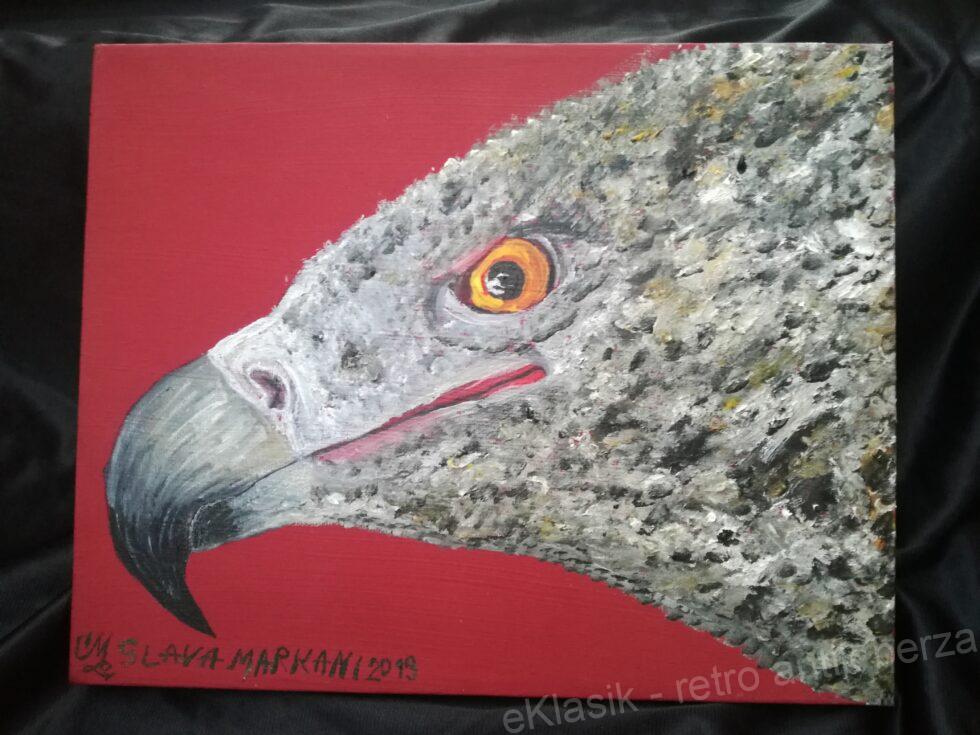 Crowned eagle oil on canvas 119000e Krunisan оrао, ulje na platnu