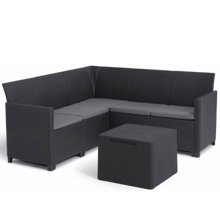 Curver baštenski set ugaoni marie 5 seater s box stolom, grafit ( CU 256703 )