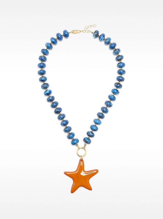 Necklace with beads and star pendant