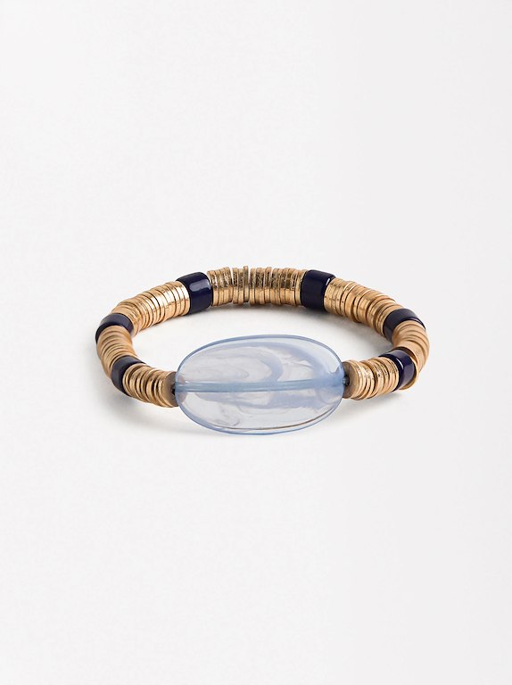 Elastic bracelet with stone effect