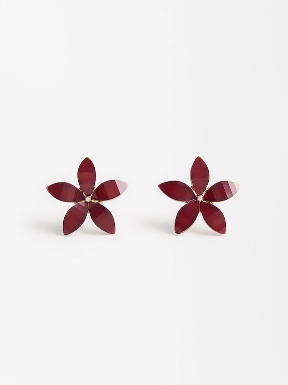 Flower earrings with resin