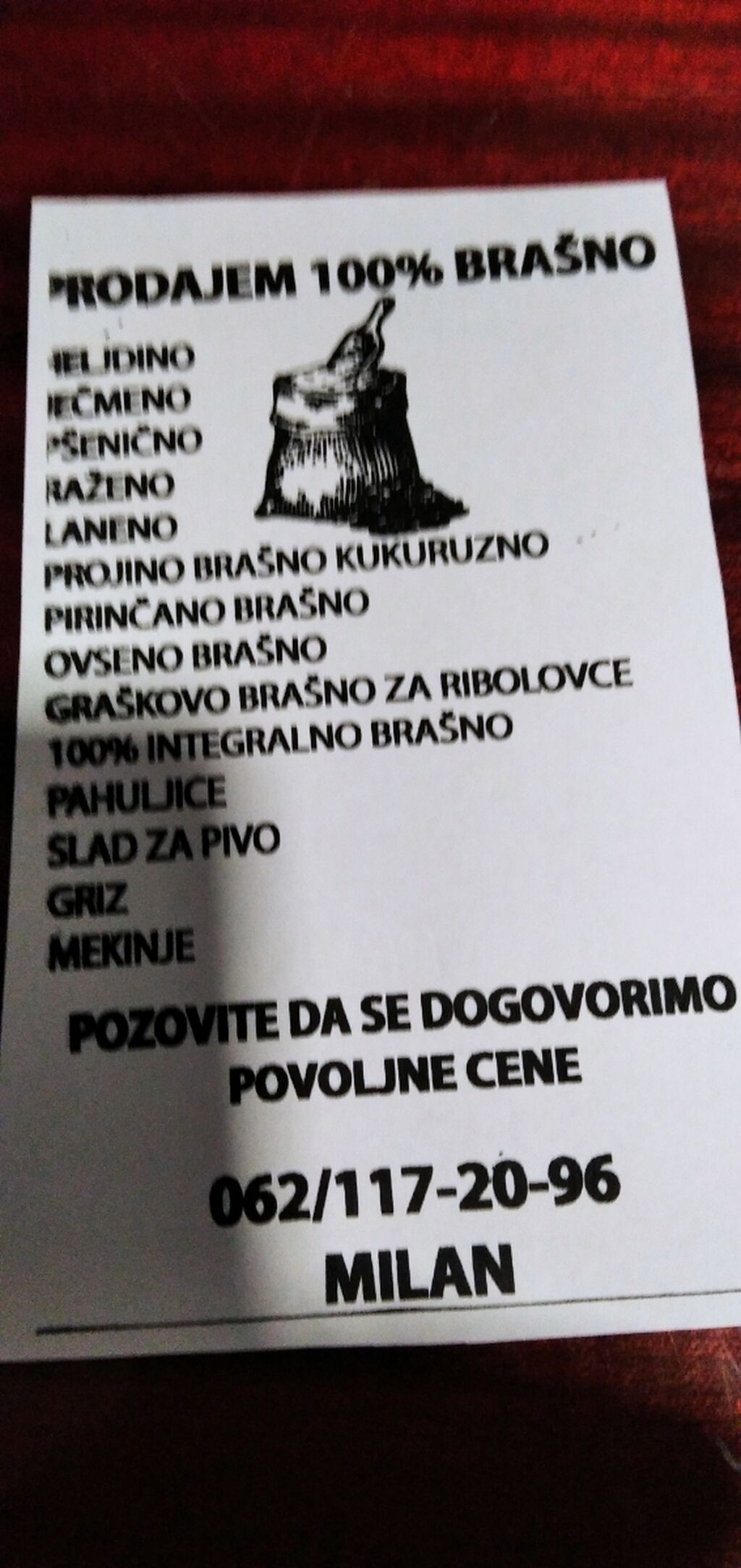 Prodajem brasno integralno heljda ovseno jecmeno psenicno speltino