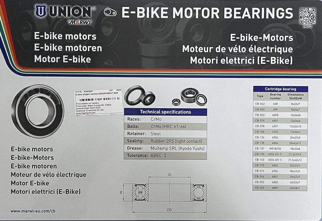 E-bike ležajevi motora ASSORTMENT BOX