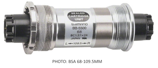 ***SREDNJA GLAVA SHIMANO 105 BB-5500, BSA, 68-109.5MM, HOLLOW AXLE W/O FIXING BOLT, IND.PACK