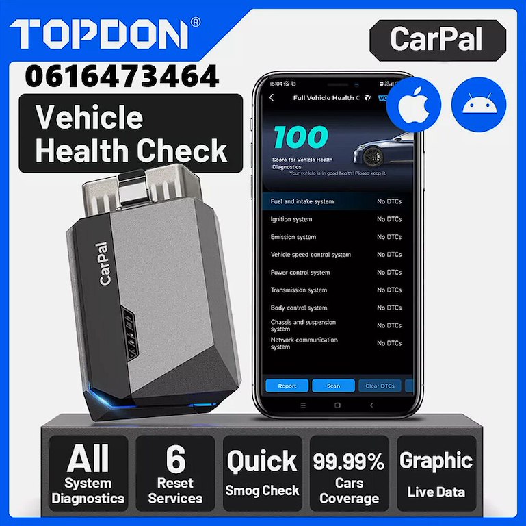 NOVO - TOPDON Carpal Bluetooth OBD2 za iOS i Android NOVO - TOPDON