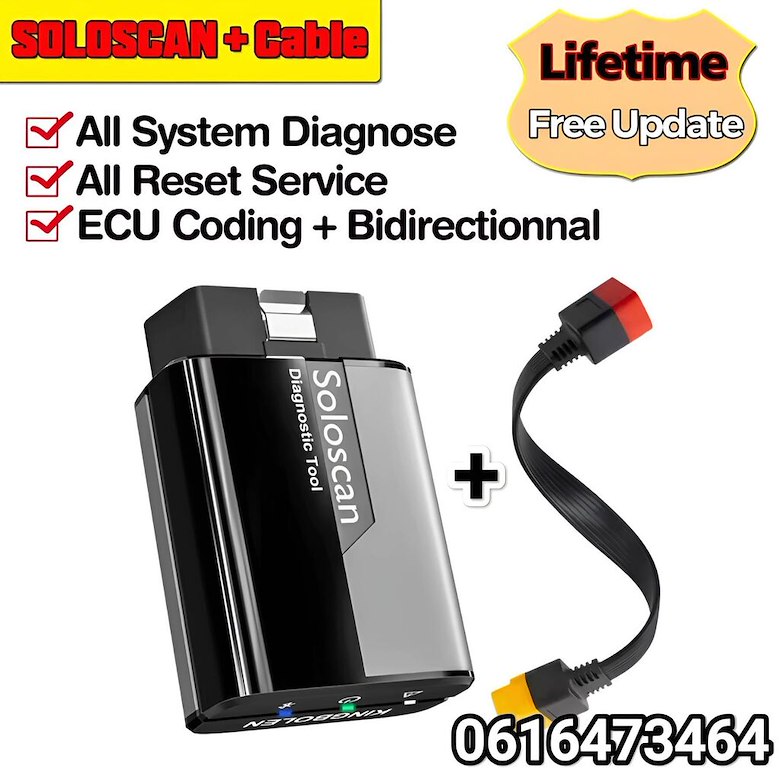 Novo - KINGBOLEN SOLOSCAN OBD2 Bluetooth 20+ Reseta + Kabel Novo -