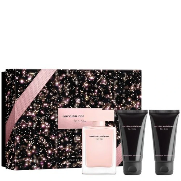 Narciso Rodriguez For Her Women set (EDP 50 ml + losion za telo 50 ml + gel za tuširanje 50 ml)