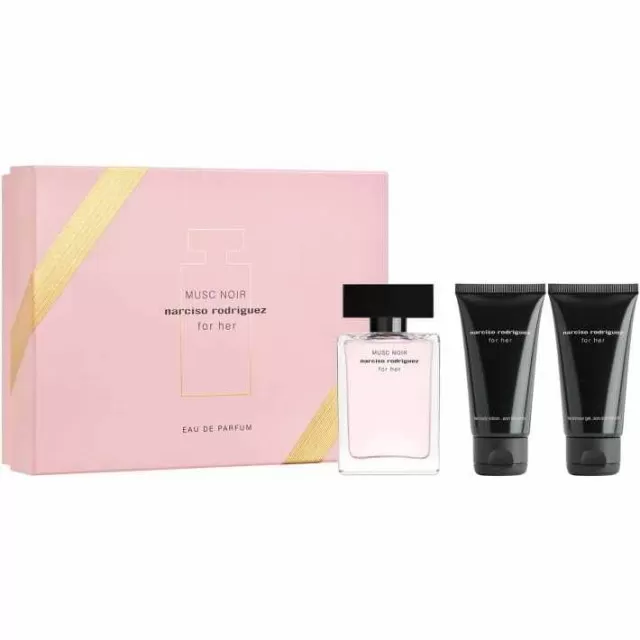 Narciso Rodriguez Musc Noir For Her Women set (EDP 50 ml + losion za telo 50 ml + gel za tuširanje 50 ml)