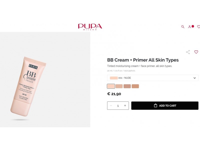 PUPA BB cream + prajmer za sve tipove kože 20 SPF