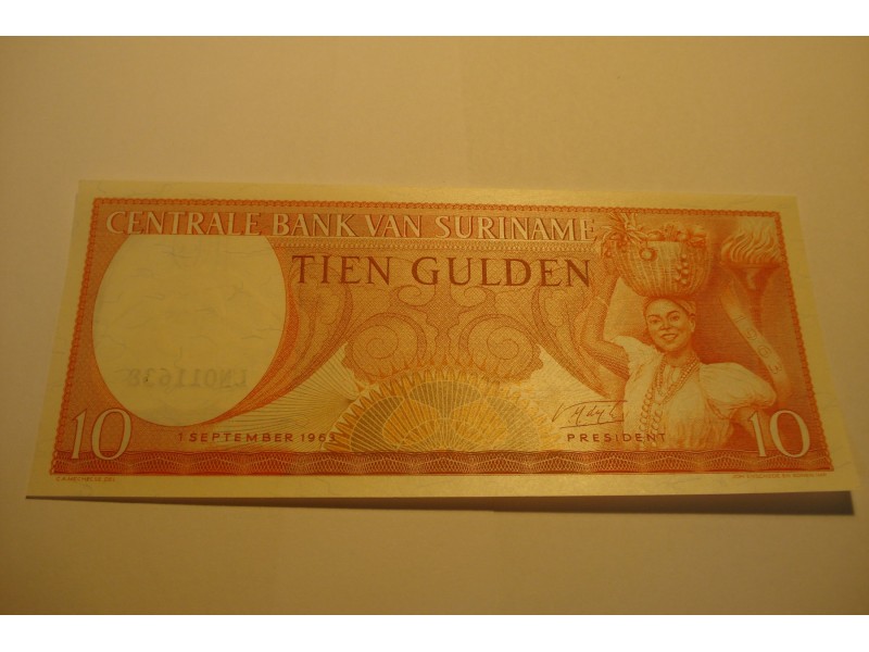 SURINAM - 10 GULDENA - 1963