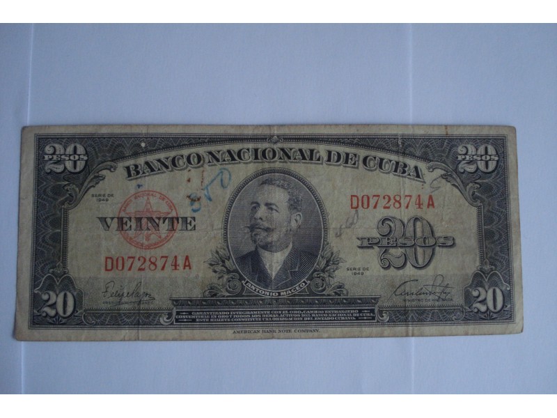 CUBA - 20 PESO - 1949