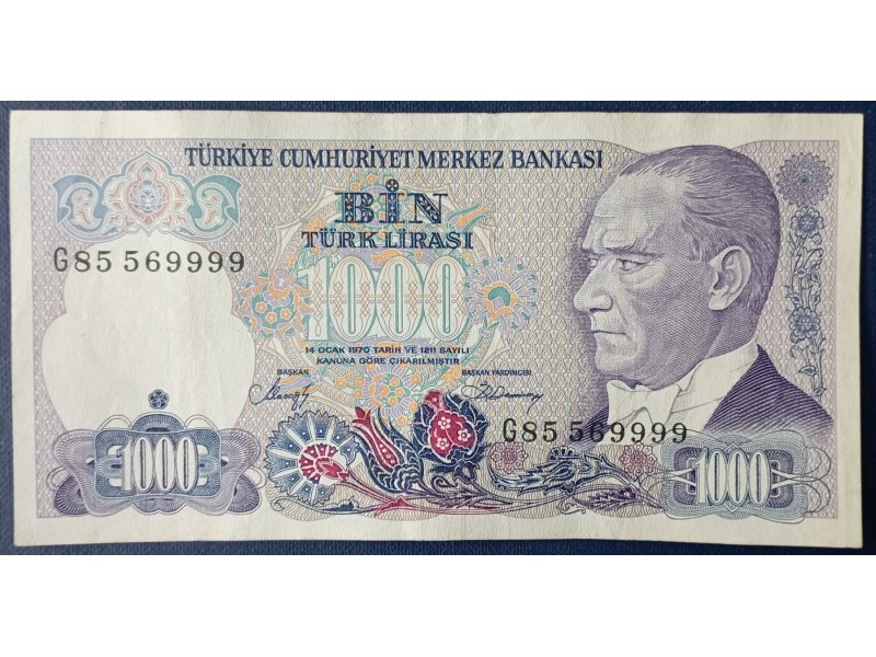 Turska - 1000 lira - 1986