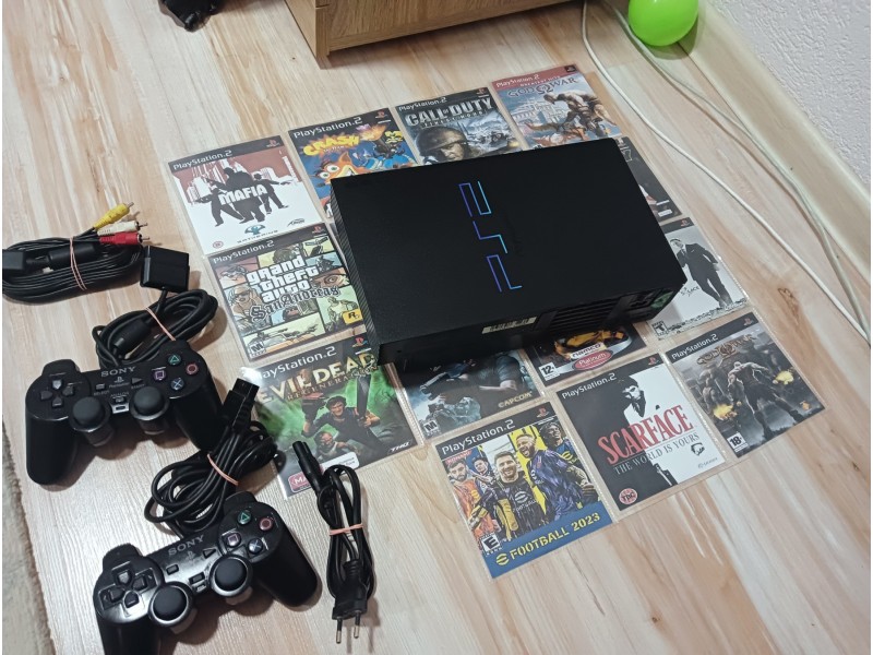 SONY Playstation 2 FAT / ČIPOVAN / 15 IGRICA / KOMPLET