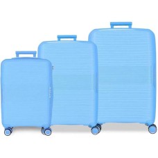 MOVOM Komplet proširivih kofera od polipropilena 55cm-68cm-78cm Inari sky blue 53294