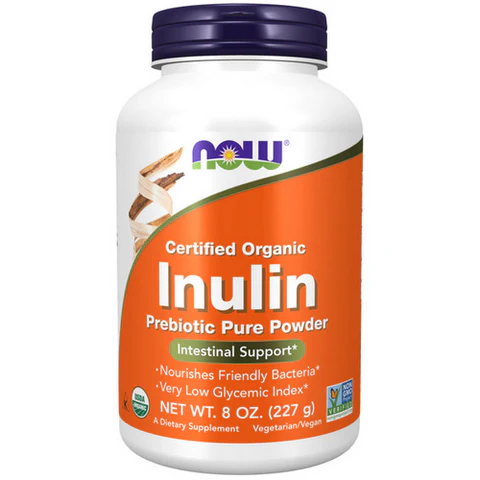 NOW Foods, Certified Organic Inulin, Prebiotic Pure Powder, 8 oz (227 g)