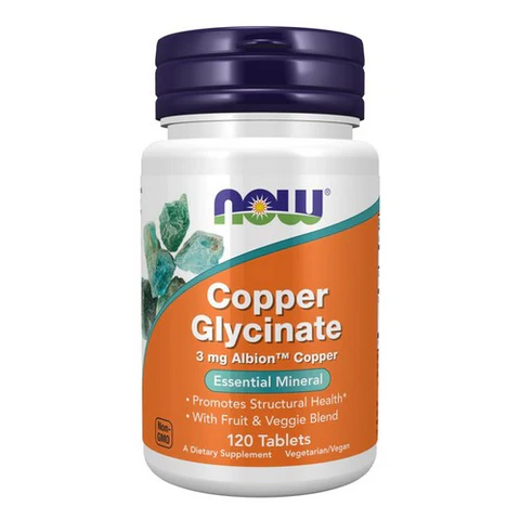 NOW Foods, Copper Glycinate, 3 mg, 120 Tablets