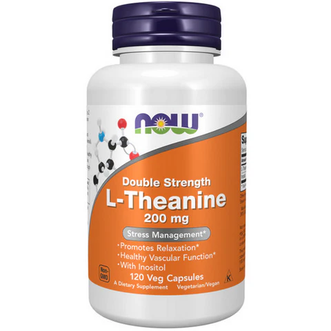 NOW Foods, Double Strength L-Theanine, 200 mg, 120 Veg Capsules