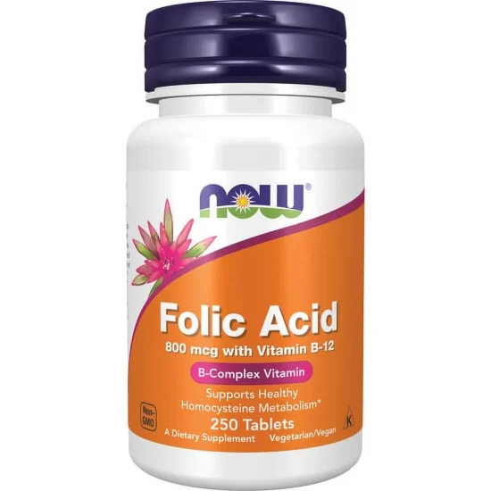 NOW Foods, Folic Acid, 800 mcg, 250 Tablets