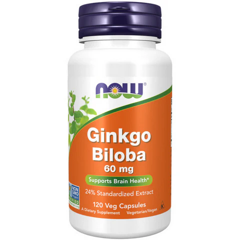 NOW Foods, Ginkgo Biloba, 60 mg, 120 Veg Capsules