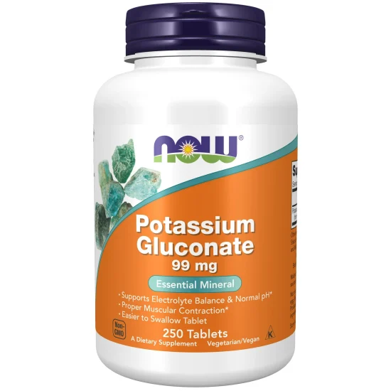 NOW Foods, Potassium Gluconate, 99 mg, 250 Tablets