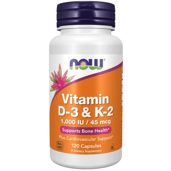 NOW Foods, Vitamin D-3 & K-2, 120 Capsules