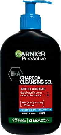 GARNIER PureActive
PureActive CHARCOAL CLEANSING GEL - gel za čišćenje lica, 250 ml