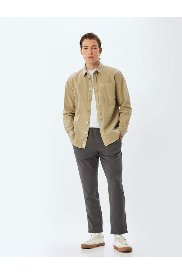 KOTON FABRIC TROUSERS WAIST LACED POCKET DETAIL