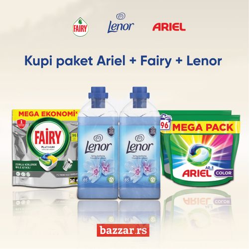 Paket za domaćinstvo - Ariel, Fairy i Lenor 1 XXL