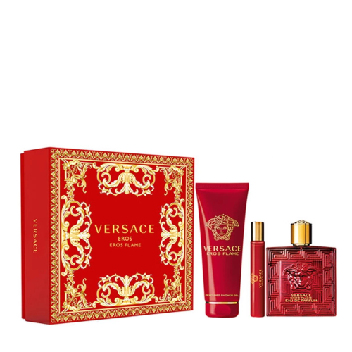 VERSACE EROS FLAME SET(EDP 100ML+SHOWER GEL 150ML+SPRY 10ML)