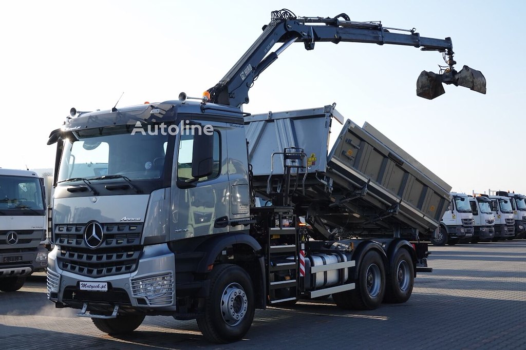 Mercedes-Benz AROCS 2640 / 6x4 / WYWROTKA / HYDROBURTA / + HDS HIAB 144 B-3 / kiper